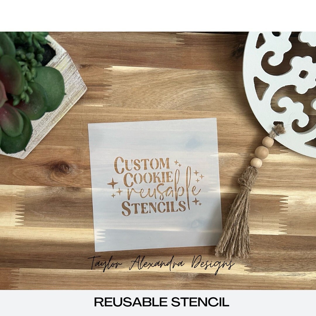 Custom Cookie Stencil Personalized Cookie Stencils Food Safe Stencil Stencil Genie Cookie Cutter ...
