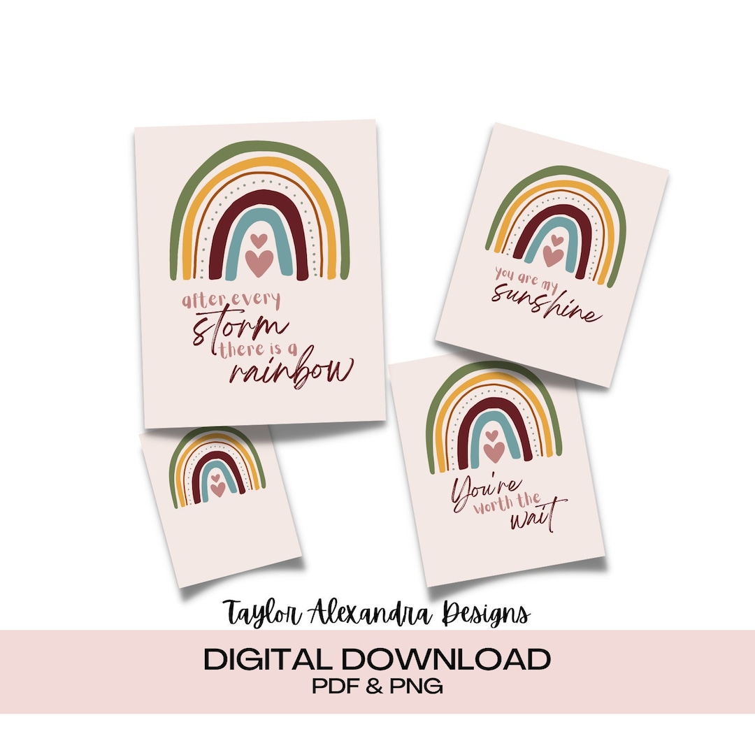 Rainbow Baby Sayings Download | Printable | Baby Decor | Rainbow Boho ...