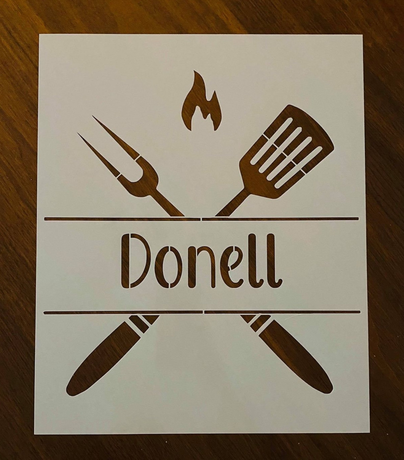 BBQ Grill Last Name Personalized Stencil Reusable Stencil - Etsy