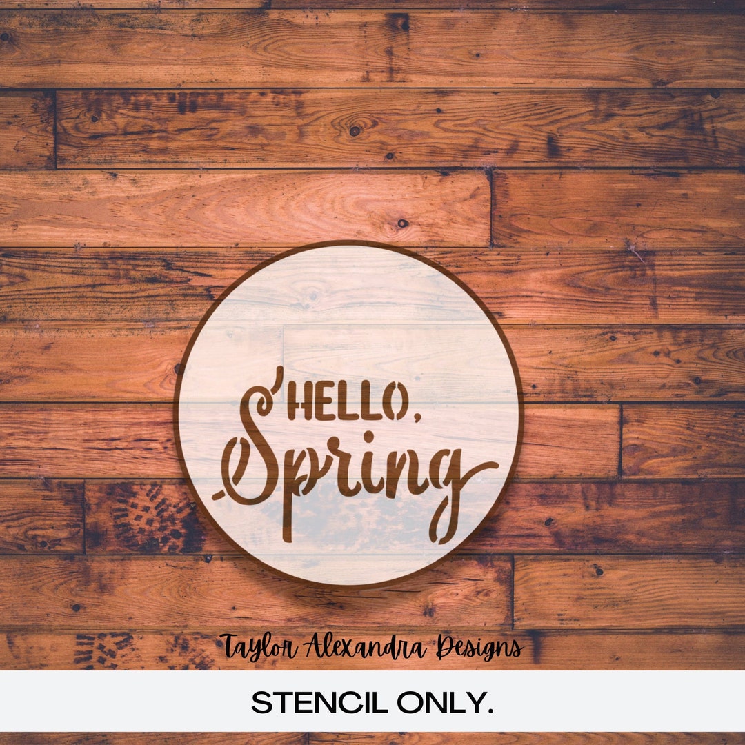 Hello Spring Stencil | Front Door Stencil | Reusable Stencil - Etsy