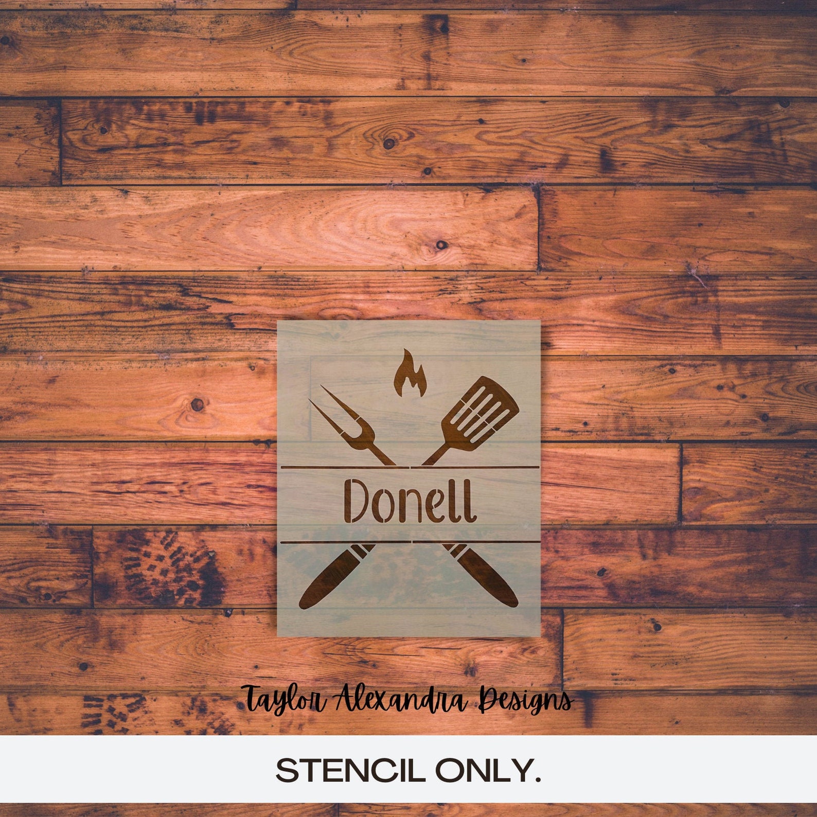 BBQ Grill Last Name Personalized Stencil Reusable Stencil - Etsy