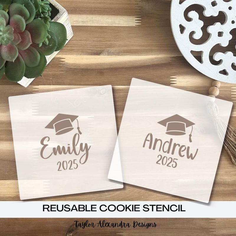 Custom Grad Cap Stencil - Etsy