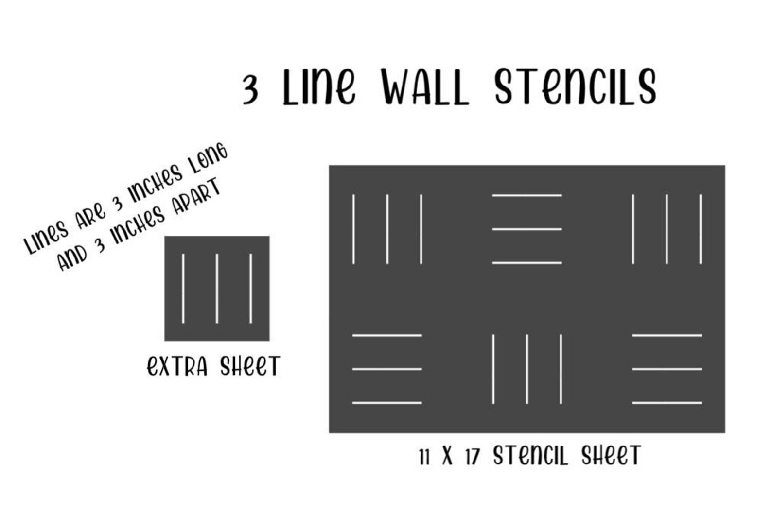 Line Wall Stencil Reusable Stencil | Etsy