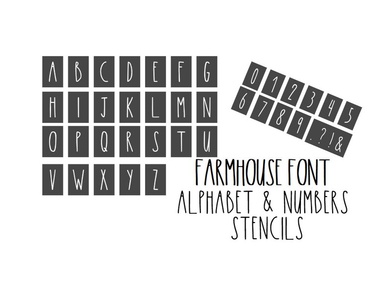 4 1/2 INCH Farmhouse Alphabet Numbers and Symbols Stencil | Etsy