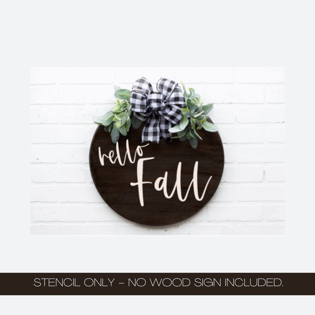 Hello Fall Stencil | Front Door Stencil | Reusable Stencil - Etsy