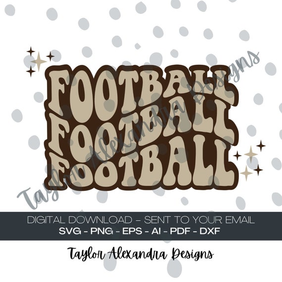 Football Groovy Wave Digital Download Retro SVG Cricut - Etsy