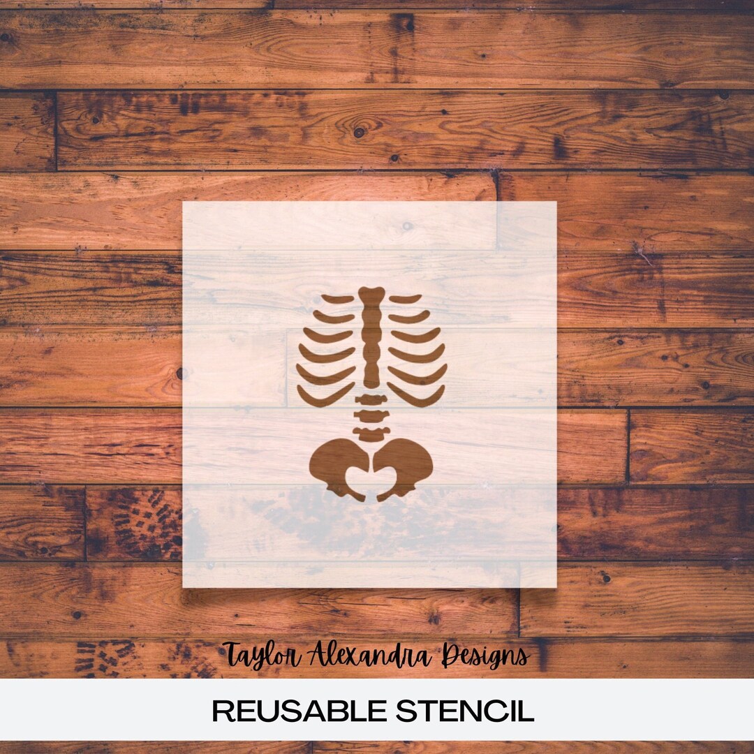Skeleton Stencil Halloween Spooky Bone Stencil Reusable Stencil - Etsy
