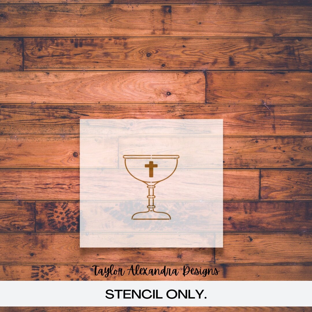 Chalice Cross Cookie Stencil | Food Safe Stencil | Communion Stencil ...