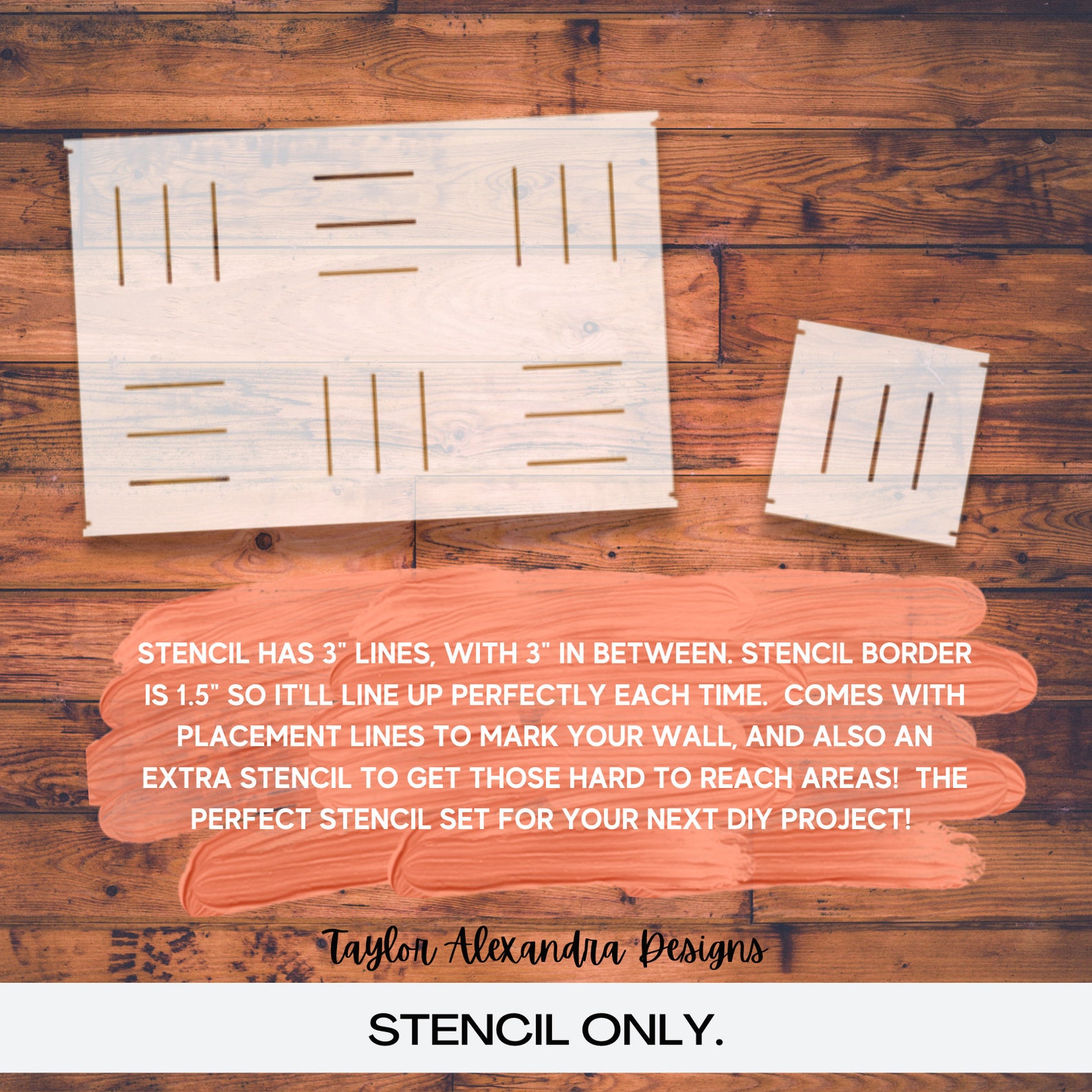 Line Wall Stencil | Reusable Stencil - Etsy