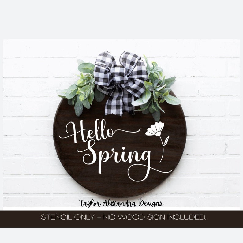 Hello Spring Stencil Front Door Stencil Reusable Stencil - Etsy