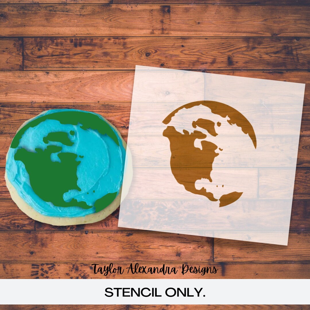 Earth World North America Stencil | Earth Day Stencil | Reusable ...