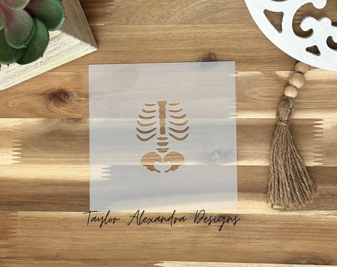 Rib Cage Stencil Rib Stencil Skeleton Stencil Ribcage Cookie Stencil ...
