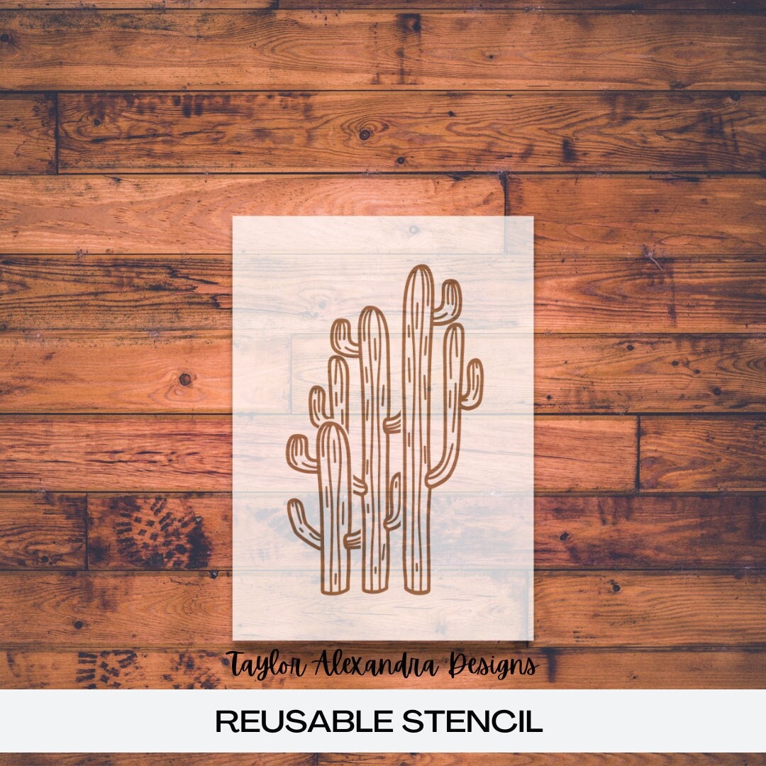 Cactus Stencil | Cacti Plant Leaves Stencil | Reusable Stencil - Etsy