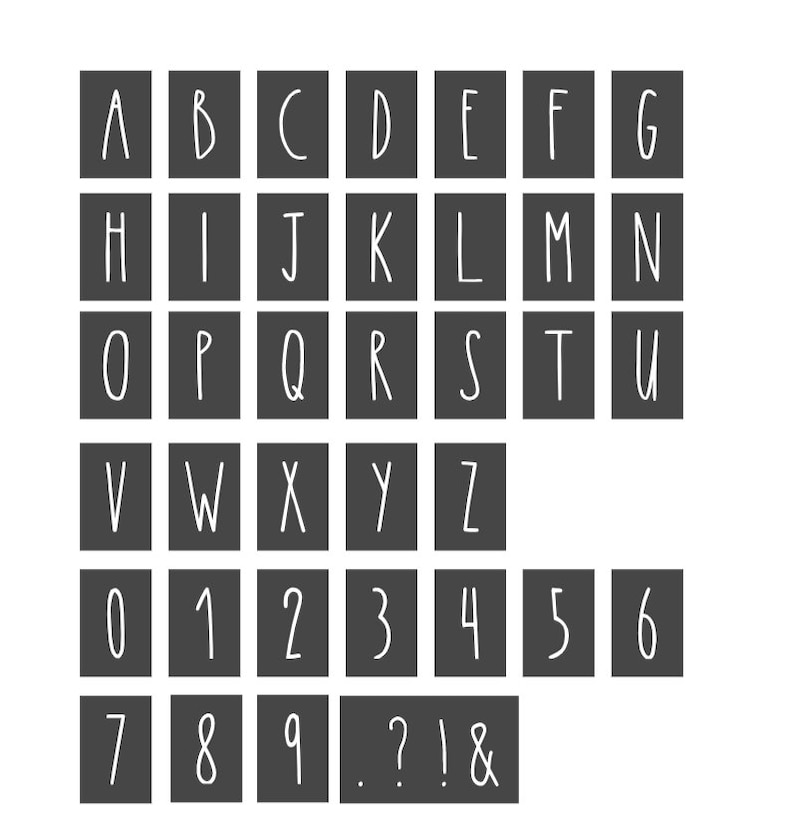 3 INCH Farmhouse Alphabet Numbers and Symbols Stencil | Etsy
