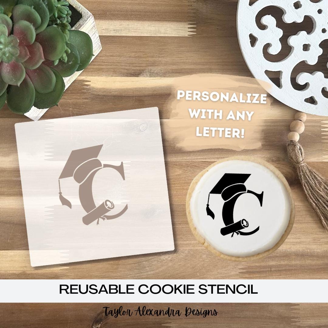 Grad Letter Personalized Stencil | Graduation Initial Stencil ...