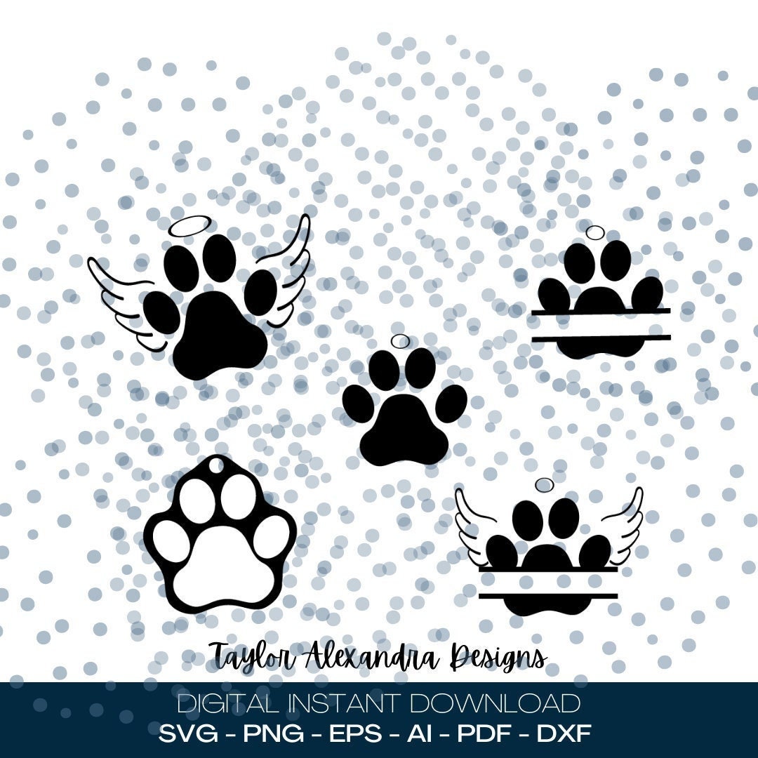 Paw Print Dog Ornament Digital Download | SVG Cricut, Silhouette | Svg ...