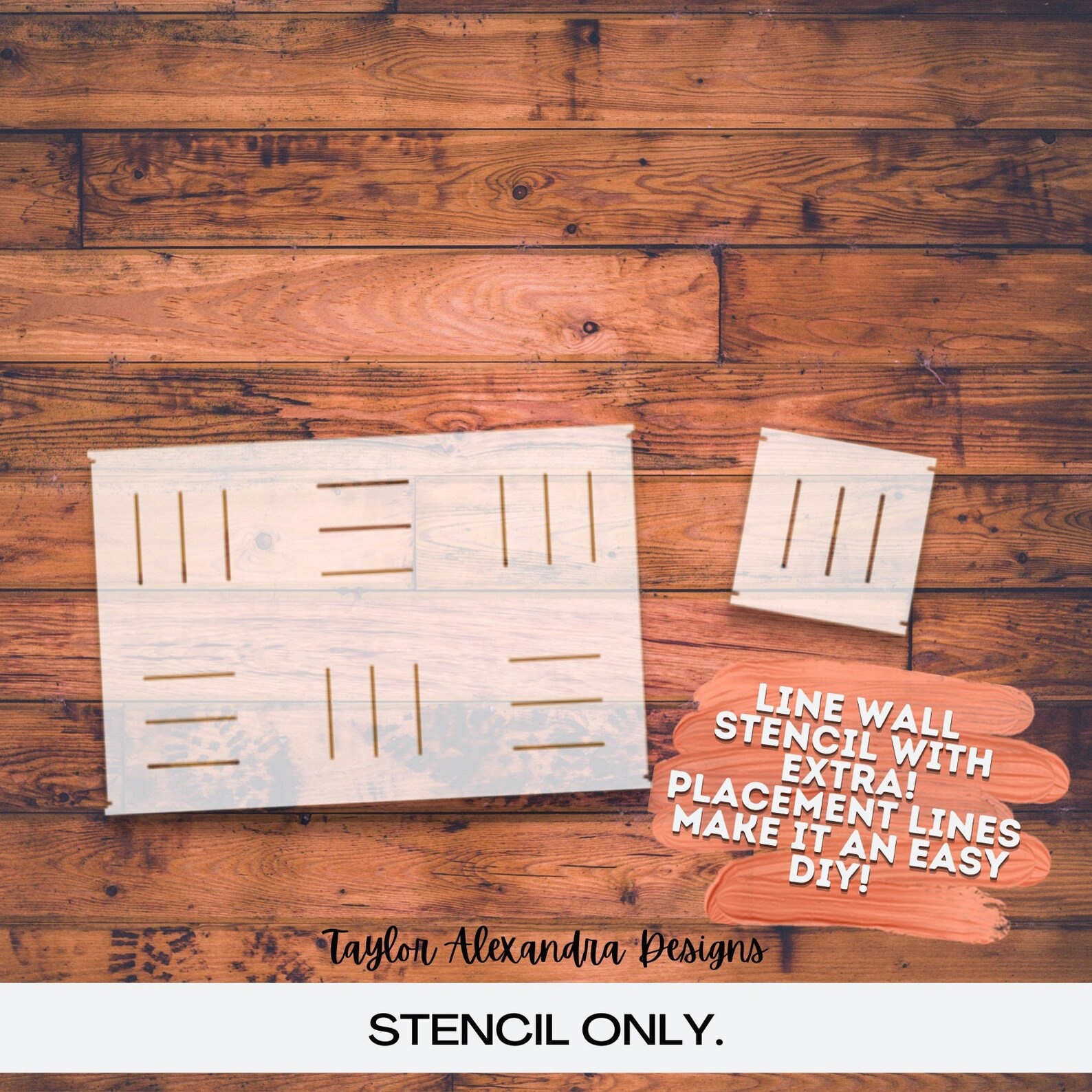 Line Wall Stencil | Reusable Stencil - Etsy