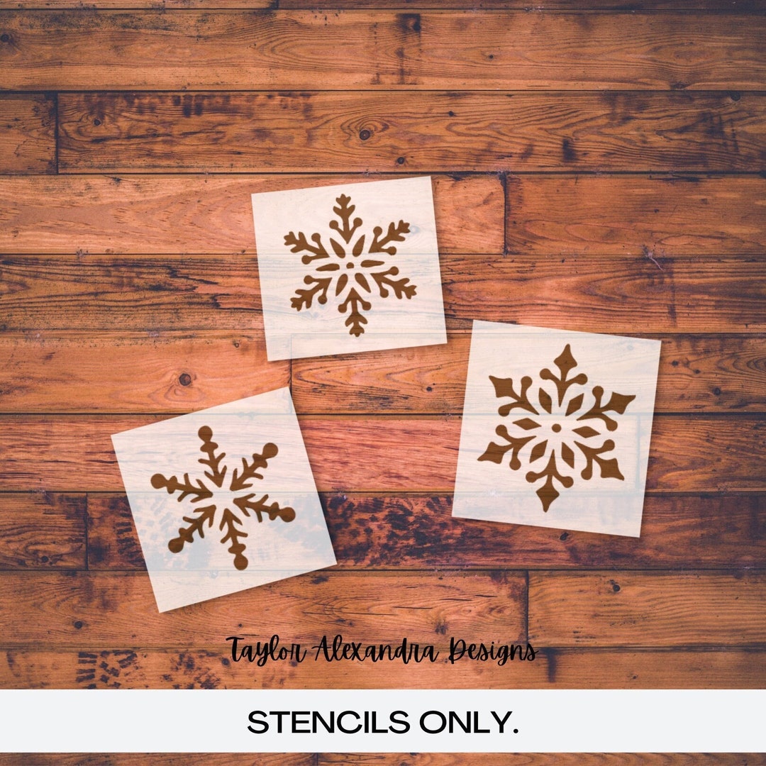 Snowflake Stencils | Pack of Three Snowflake Reusable Stencil - Etsy