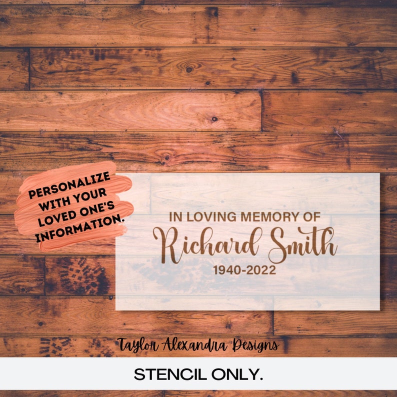 In Loving Memory Personalized Stencil | Reusable Stencil - Etsy