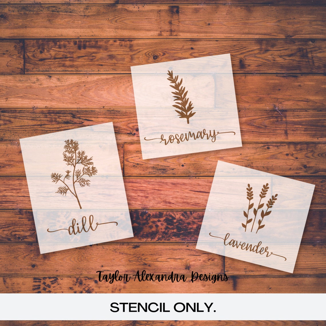 Herbs Plant Stencils Basil Cilantro Parsley Oregano Mint - Etsy