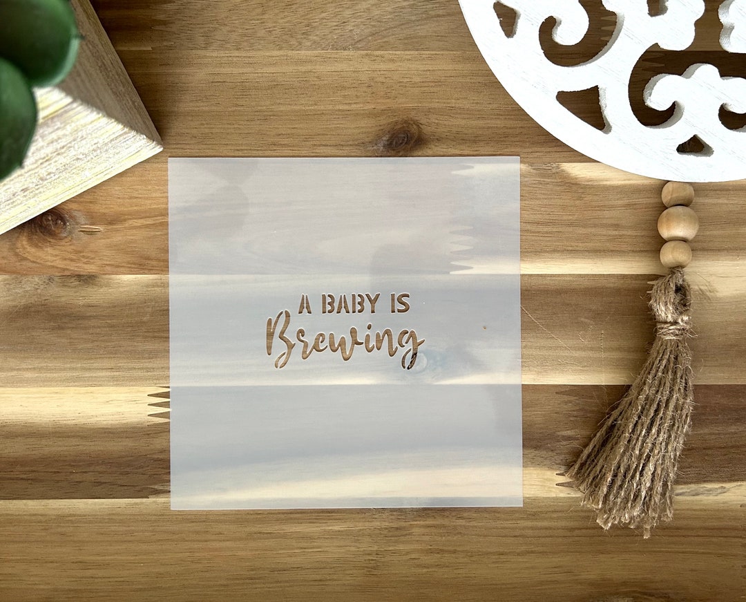 A Baby is Brewing Cookie Stencil | Food Safe Stencil | Stencil Genie ...