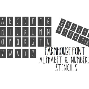 2 1/2 INCH - Farmhouse Font Alphabet, Numbers, and Symbols Stencil ...