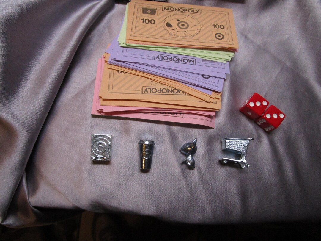 MONOPOLY TARGET CIRCLE Game Pieces With Paper Rules 4 Tokens, Pair of ...