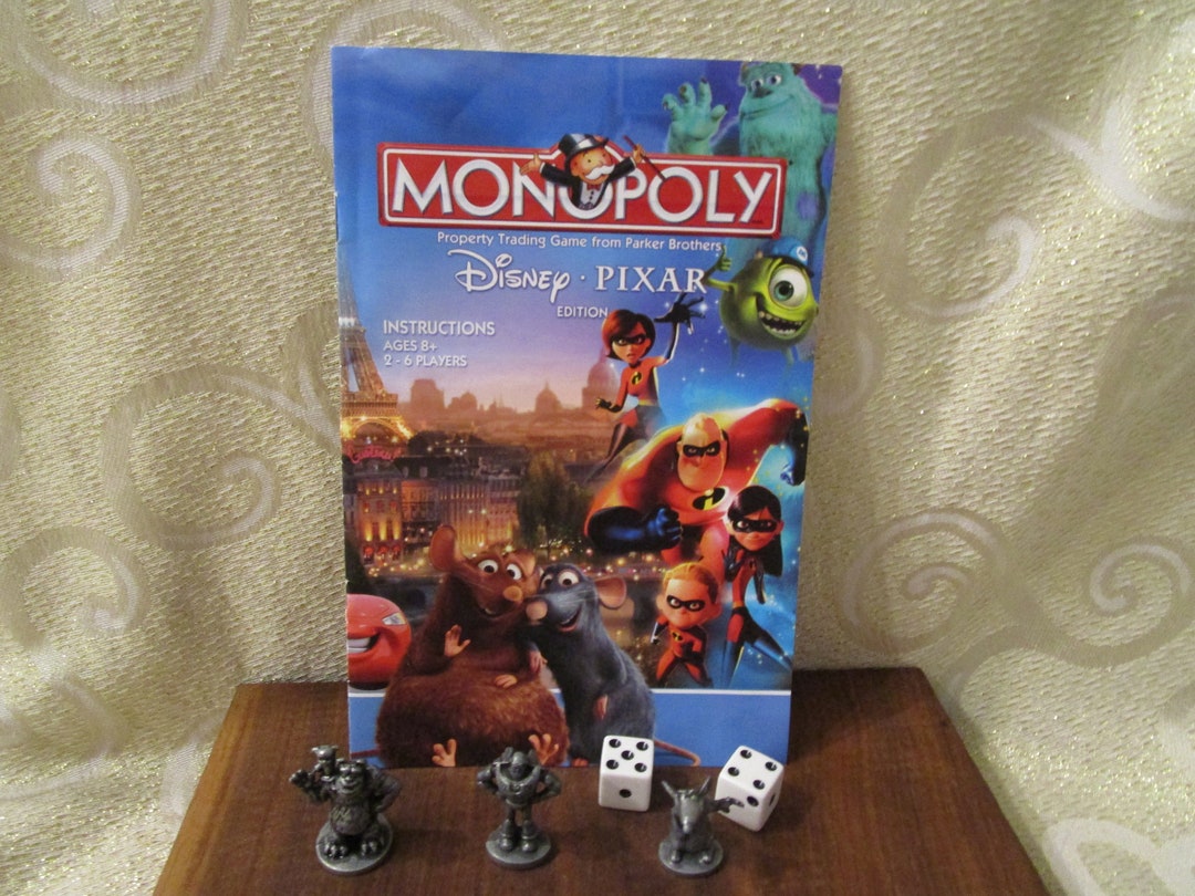 MONOPOLY GAME ABOUT Disney Pixar Edition , Comes With Money , Dice , 6 ...