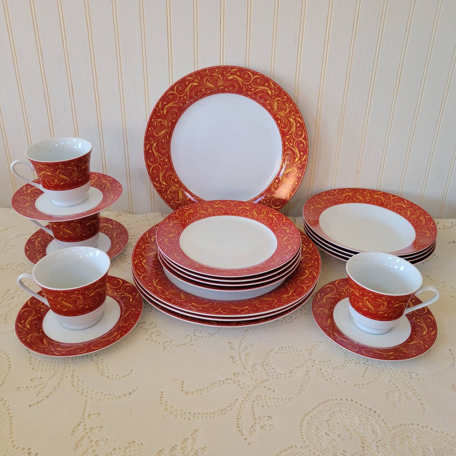 20 Pc. Chris Madden for JCP MONTALIRA Red & Gold - Etsy