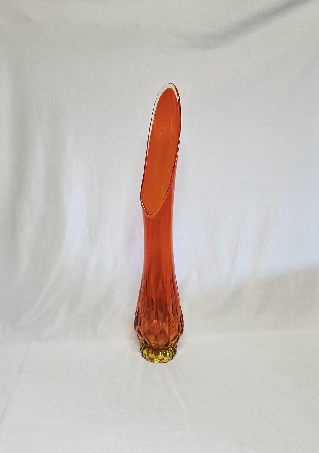 RARE Viking Pulled Bubble Persimmon Swung Vase-25 Inches Tall! Circa ...