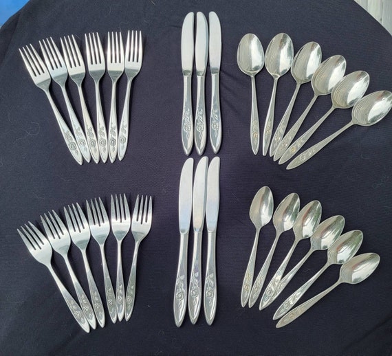 30 Piece MY ROSE Oneida Community Stainless Silverware-place - Etsy
