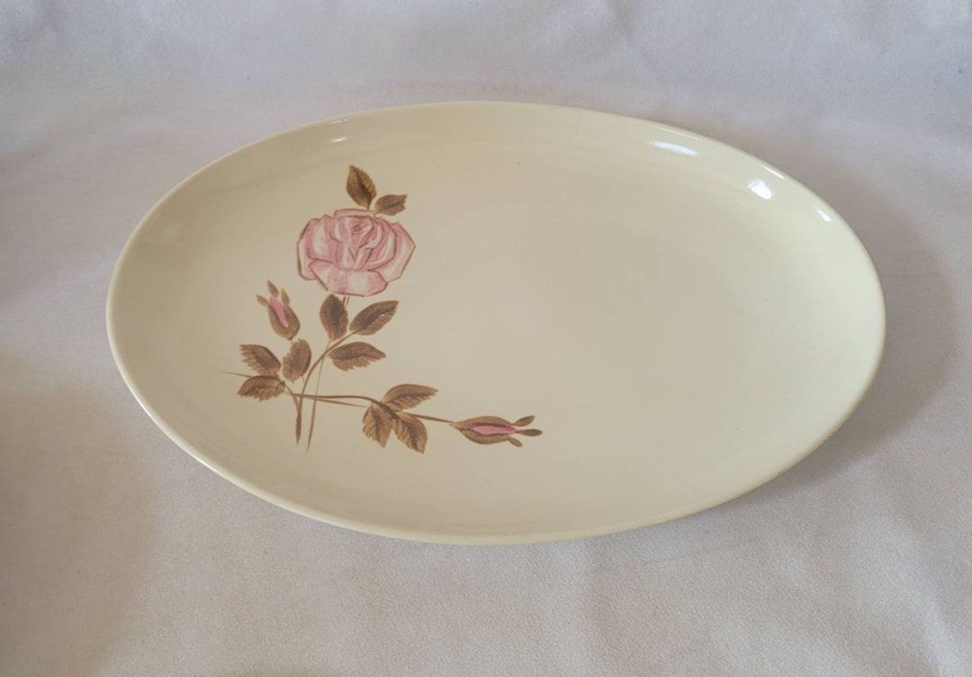 Vintage Red Wing Rose Pattern Platter 328 - Etsy