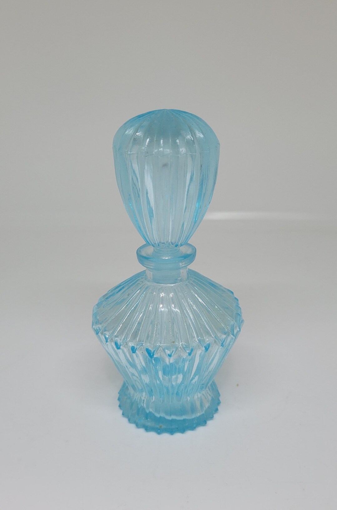 Vintage Aqua Blue Glass Perfume Bottle - Etsy