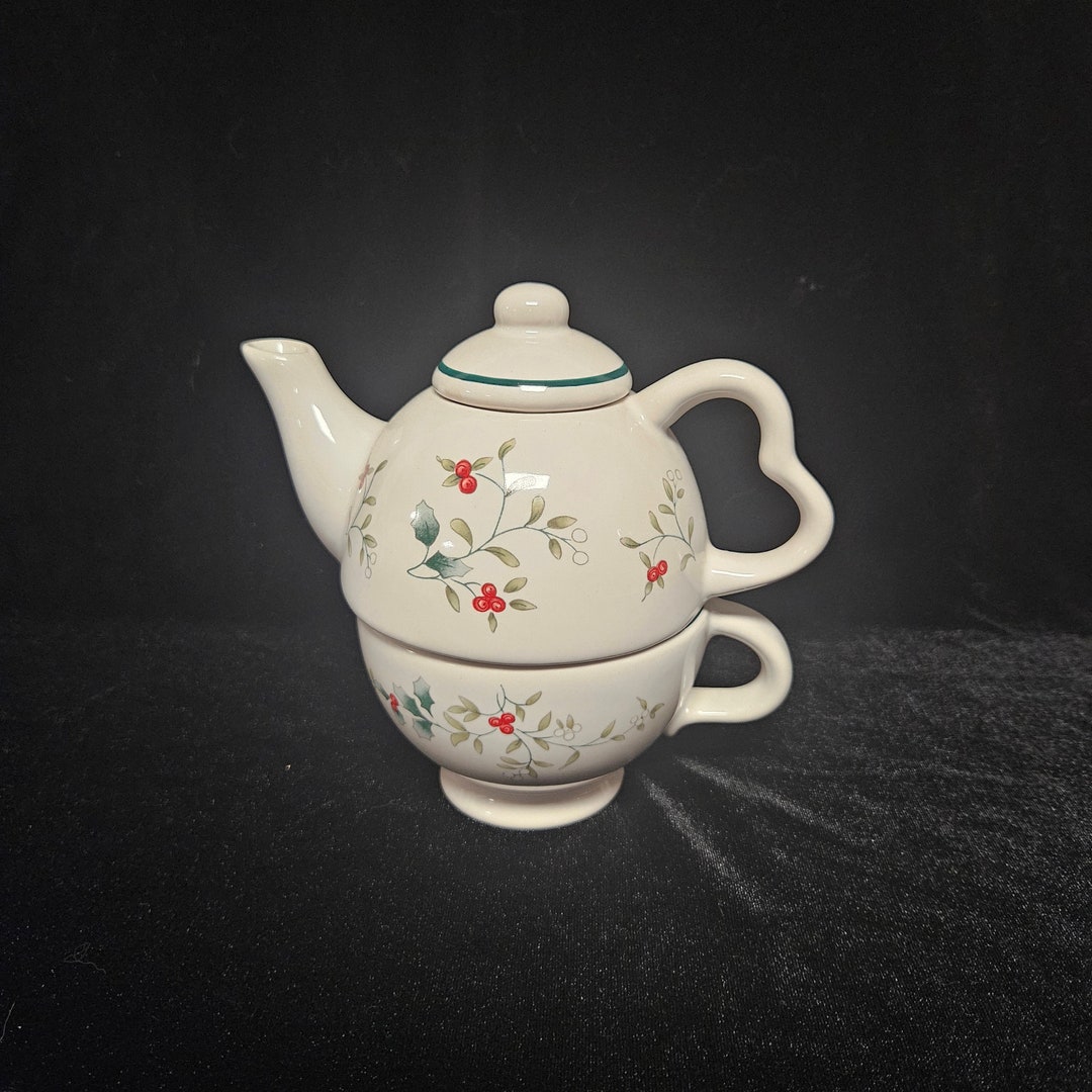 Pfaltzgraff Winterberry Individual Teapot & Cup-tea for One! - Etsy