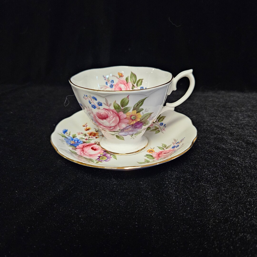 Royal Albert Pink Roses, Floral Bone China Cup & Saucer-england - Etsy