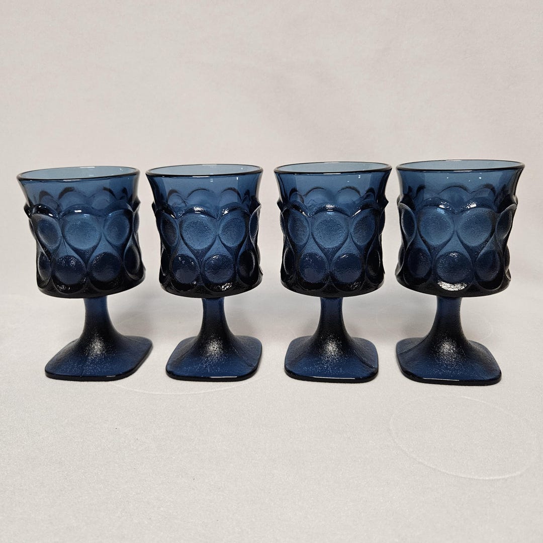 Vintage Noritake Spotlight Blue Water Goblets-set of 4 - Etsy