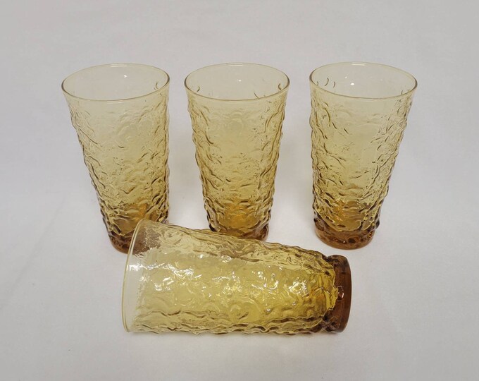 Anchor Hocking Lido Milano Honey Gold 20 Ounce Coolers Tumblers Glasses