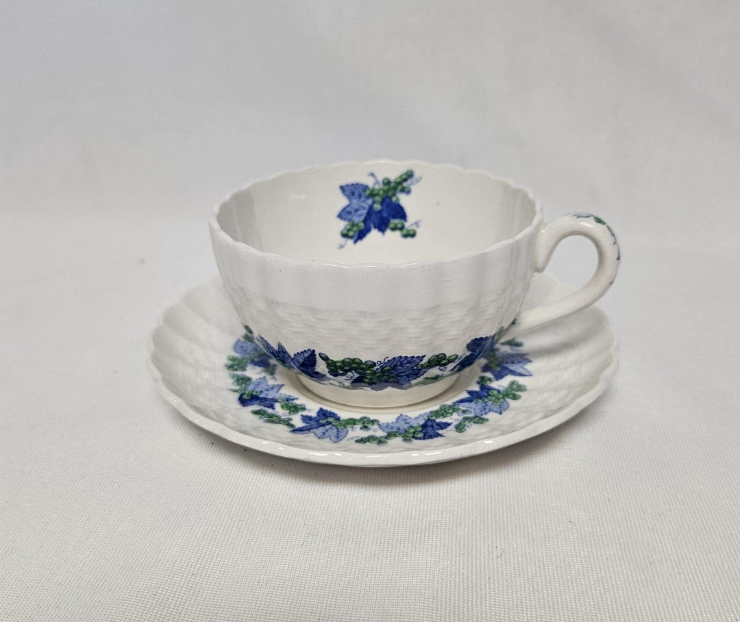 Copeland Spode Valencia Blue/green Grapes Cup & Saucer-made in England ...