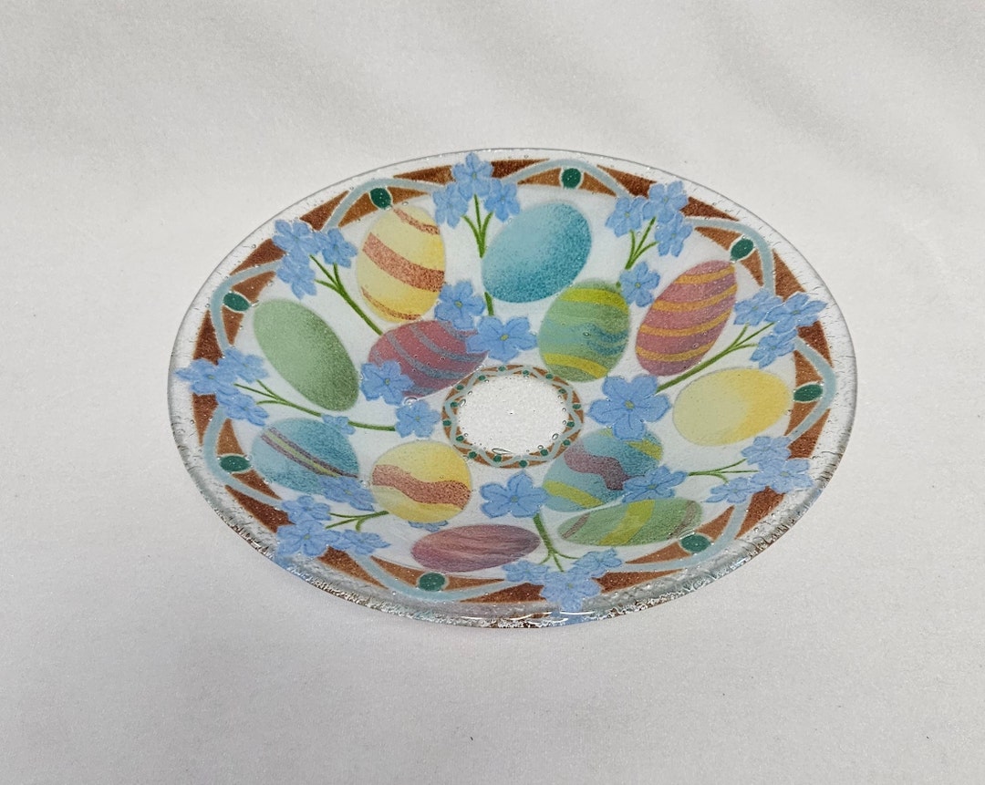 Peggy Karr Fused Glass Easter Egg Bowl - Etsy