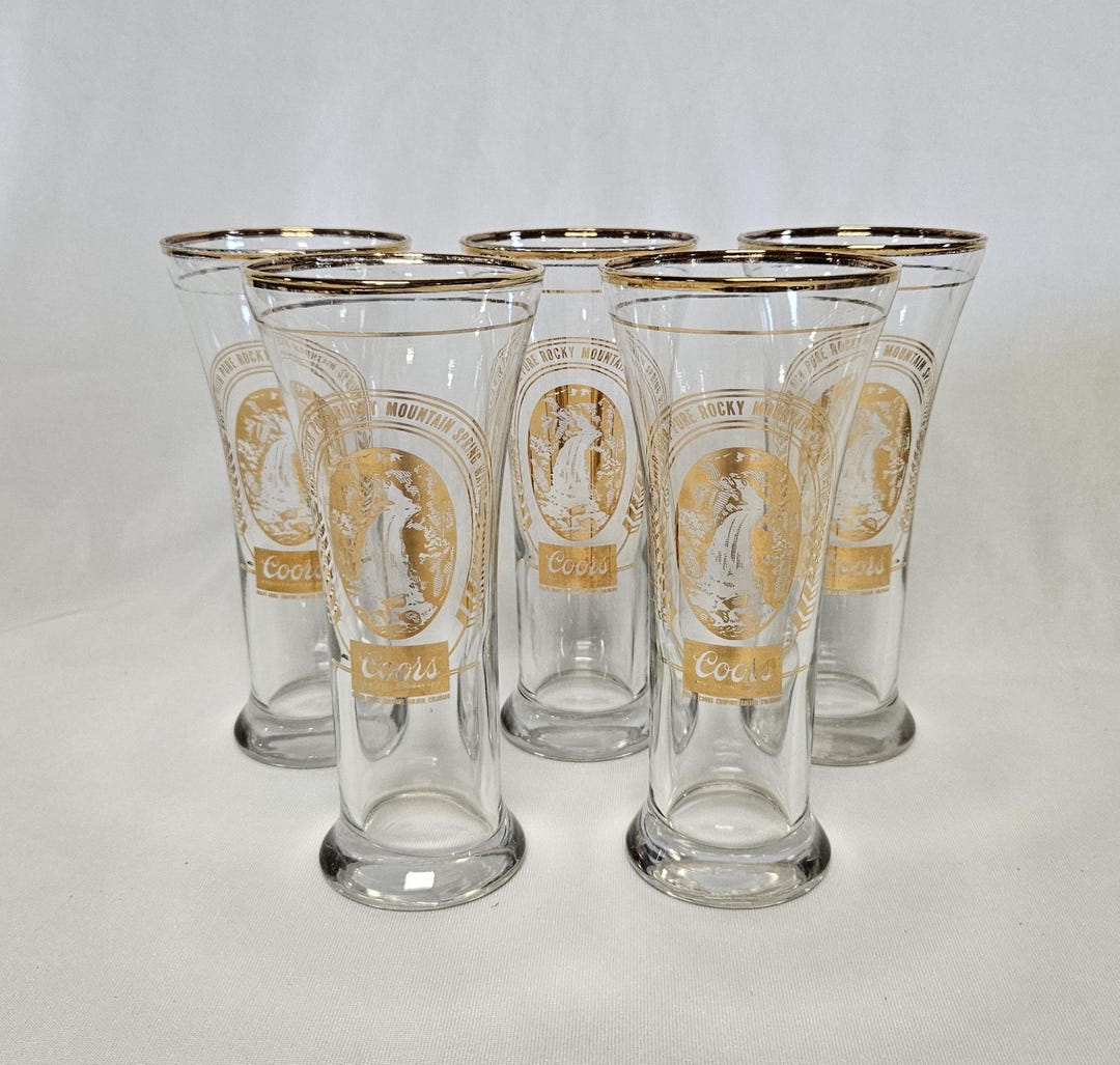 Set of 5 Gold Coors Beer Pilsner Glasses - Etsy