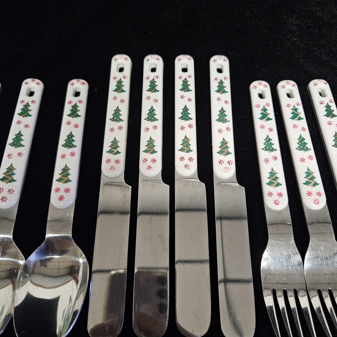 Vintage Northland Stainless Flatware With Plastic Handles-christmas ...