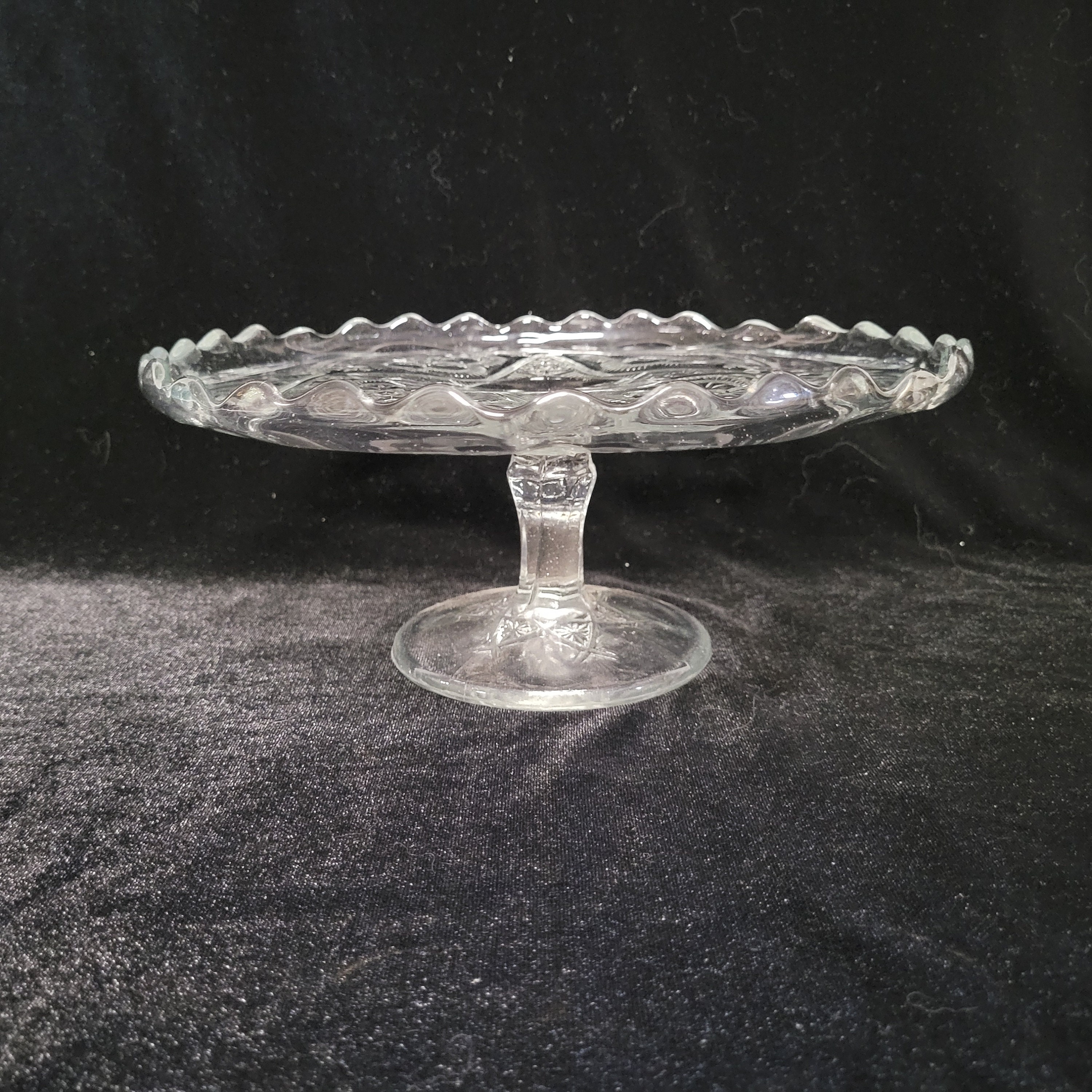 Antique Indiana Rayed Flower Pedestal Cake Stand - Etsy