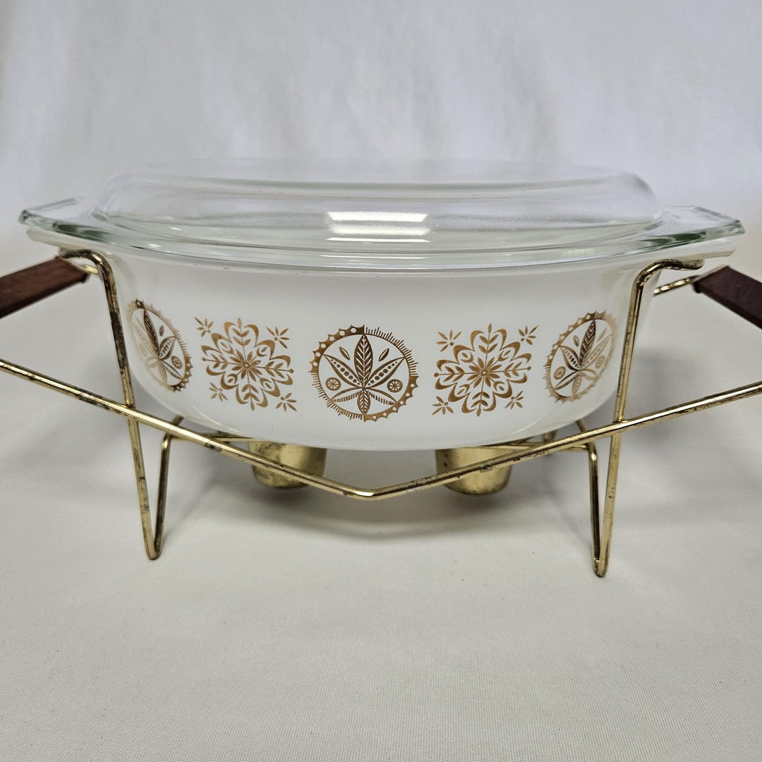 Pyrex 1958 Promotional Hex Signs 2 1/2 Qt Casserole With Lid & Warmer ...
