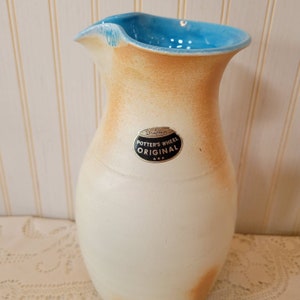 Vintage Signed 1984 Dryden Potter's Wheel Original Pottery Turquoise ...