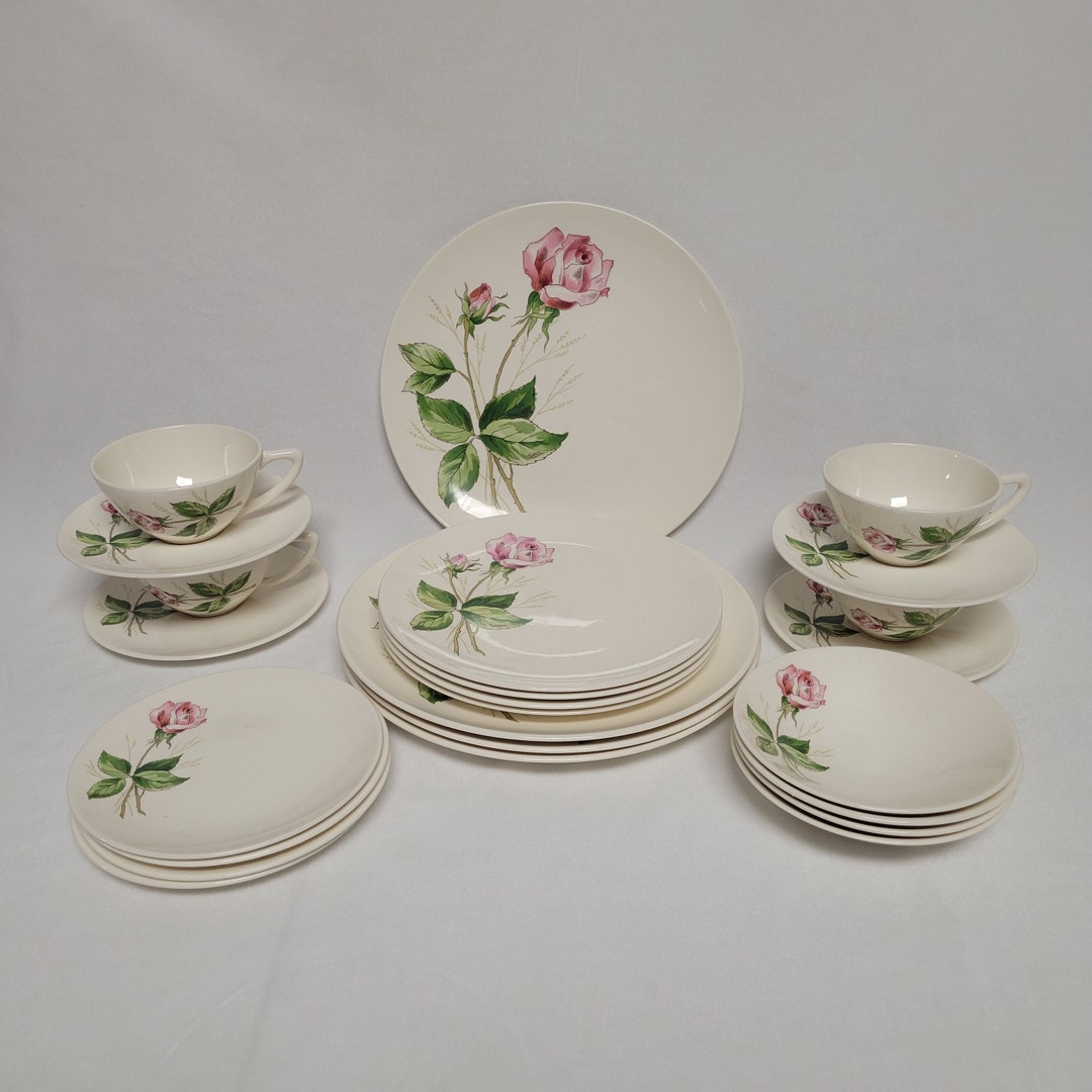 24 Piece Knowles Tea Rose Vintage Dinnerware-place Setings for 4 - Etsy