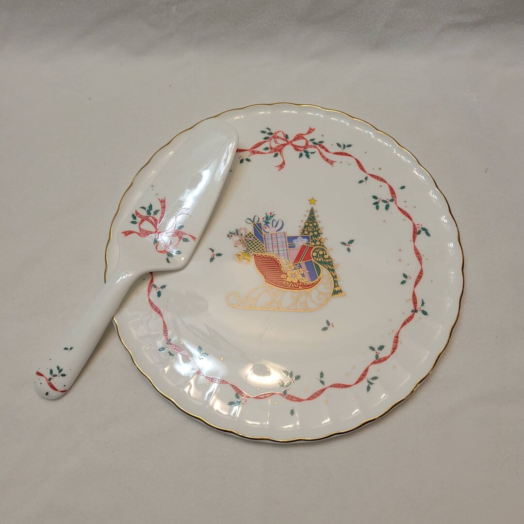Mikasa Christmas Cheer Cake Plate and Cake Server - Etsy