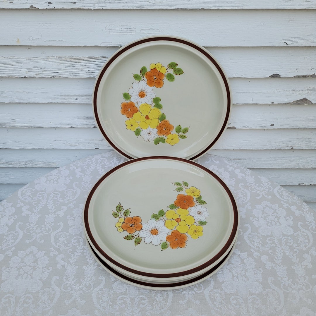 Vintage Flower Garden by Interpur Japan Hand Painted Dinner Plates-set ...