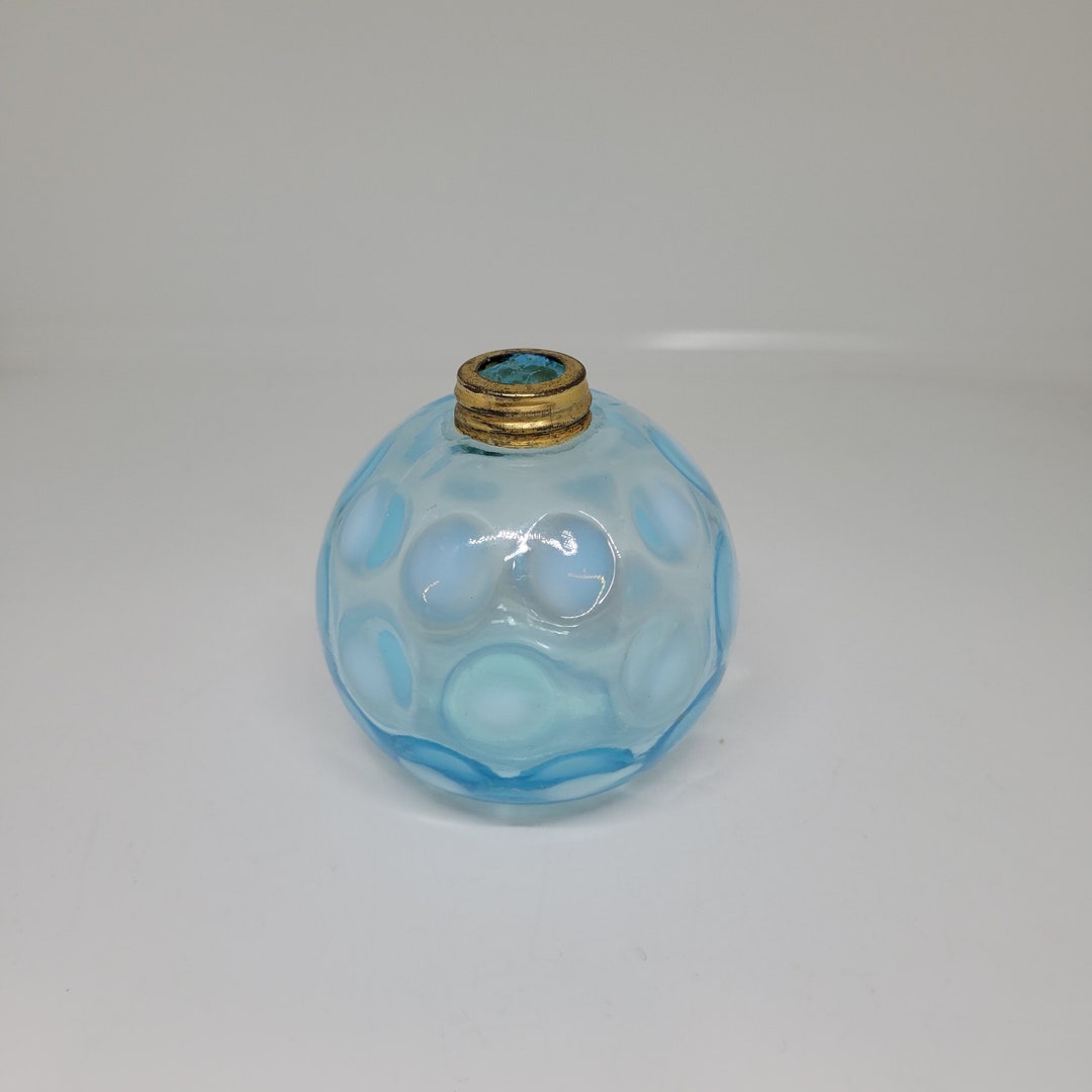 Fenton Blue Opalescent Coin Dot Perfume Bottle - Etsy