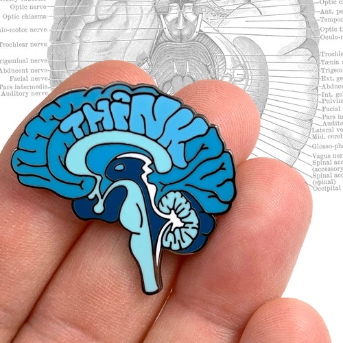 Half Brain Enamel Pin - Etsy