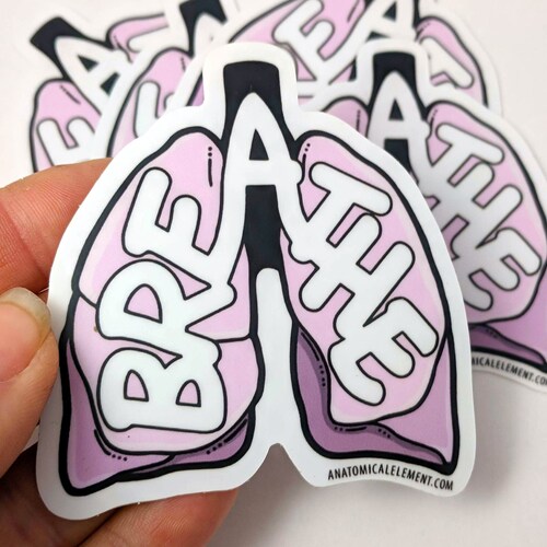 BREATHE Anatomical Lungs Vinyl Die-cut Sticker - Etsy